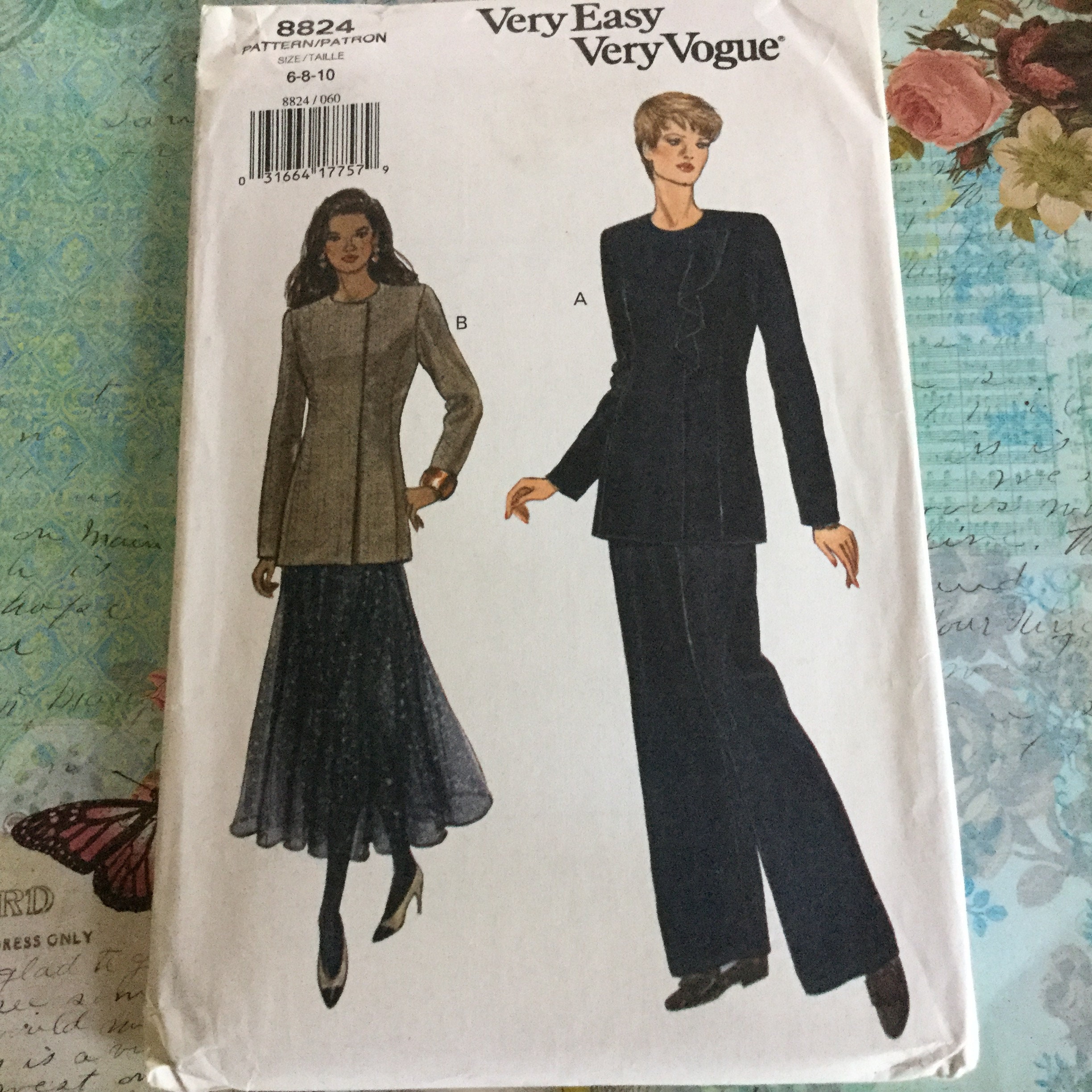 Vogue 8824 Sewing Patterns. Uncut Vintage Misses Jacket, Skirt and ...