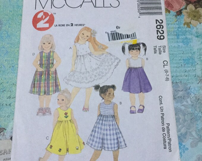 Mccalls 2629 Sewing Patterns. Vintage Uncut Girl Dress Sewing Pattens ...