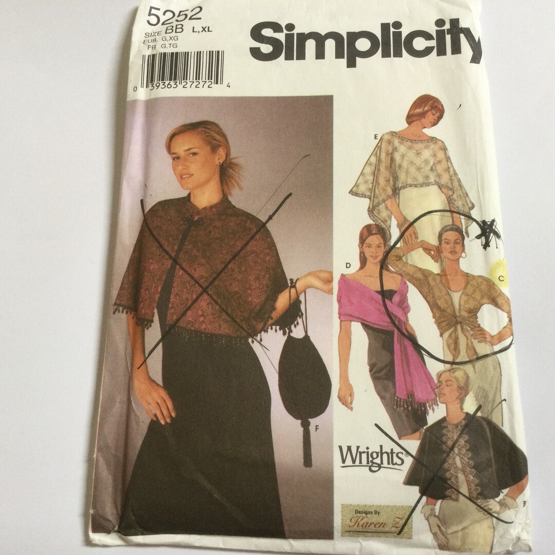 Simplicity 5252 Sewing Patterns. Uncut Misses Evening Wraps - Etsy