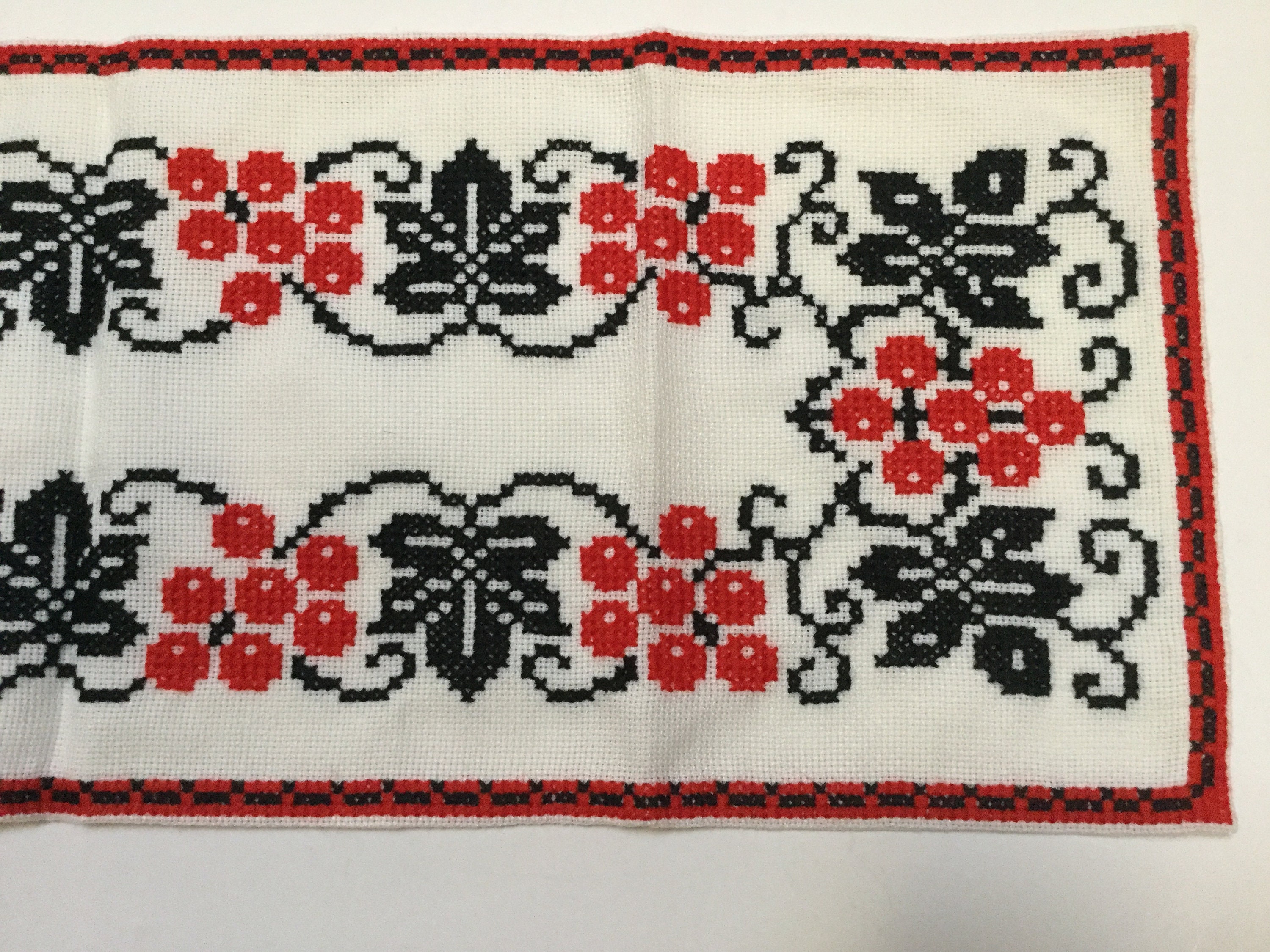 Kits & How To Vintage Ukrainian runner tablecloth Counted cross stitch ...