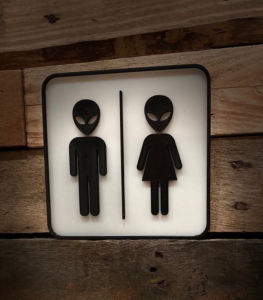 UFO Alien Bathroom Sign Glow in the Dark - Etsy