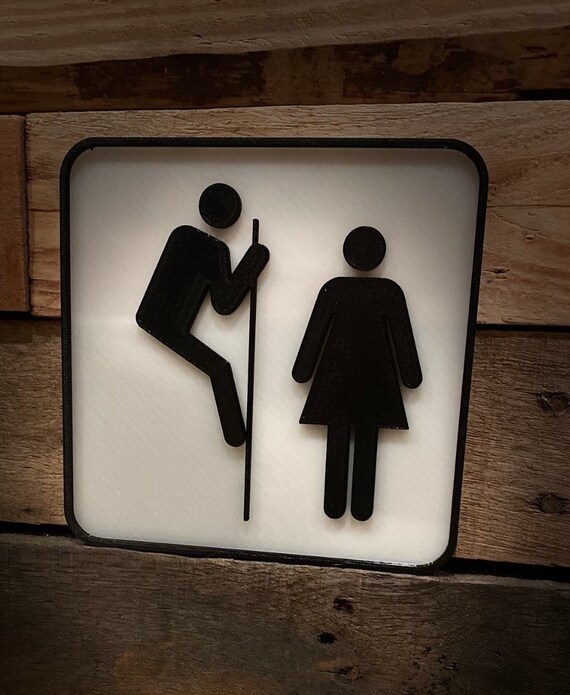 Bathroom Sign Creeper Glow in the Dark | Etsy