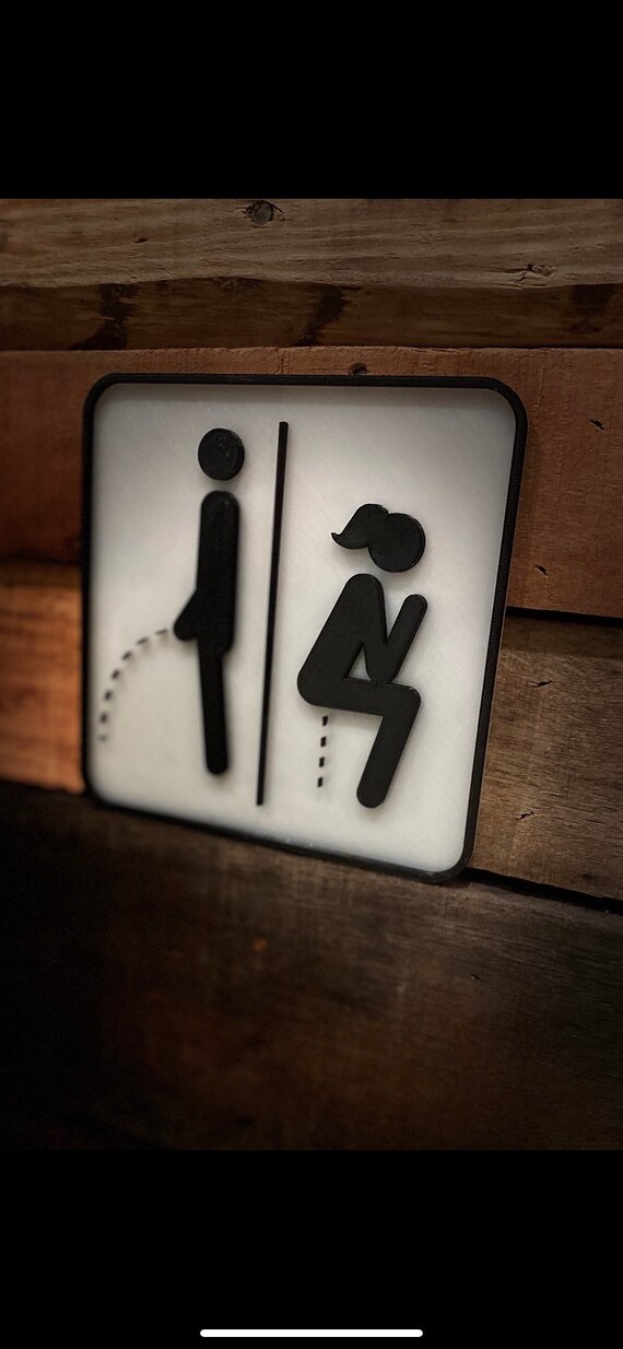 Bathroom Sign Peepee Glow in the Dark | Etsy