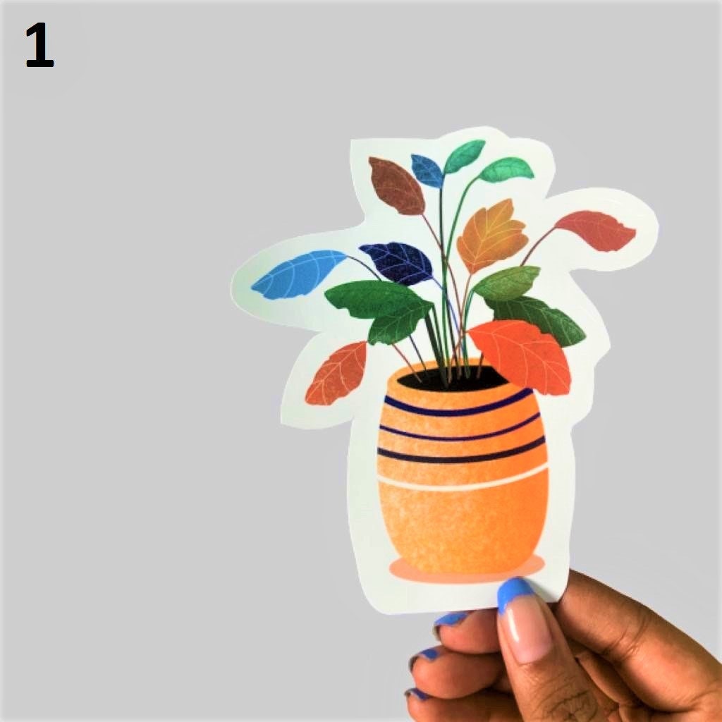 Matte Plant Sticker Vinyl Succulent Small House Plant Greenhouse Plant ...