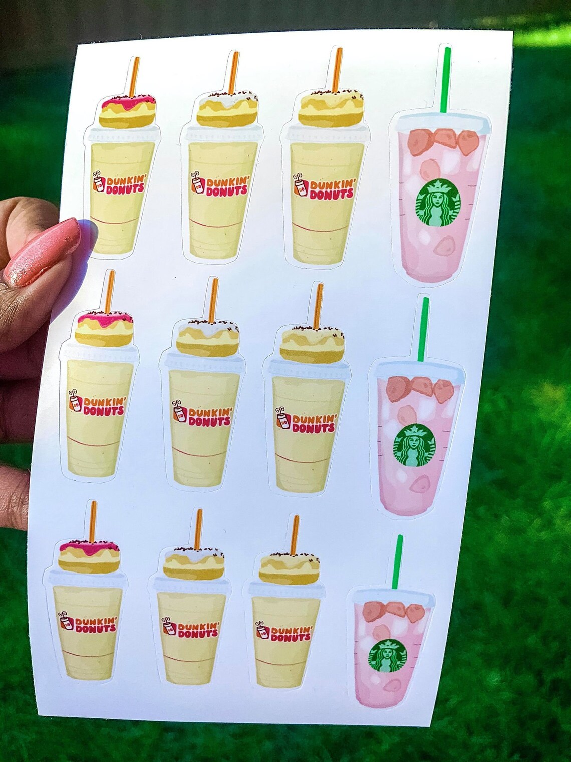 Dunkin Donuts Coffee Drink Glossy Sticker Coffee Decal Drinks Vinyl ...