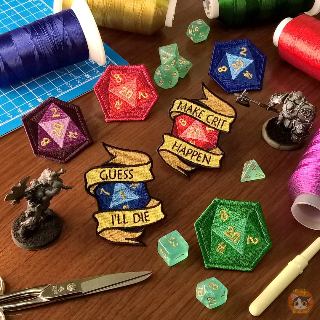 DND - Embroidered Patch - Role - RPG - Dice - Limited Edition - Iron On ...