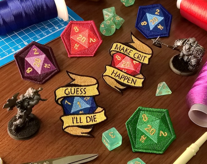 DND Embroidered Patch Role RPG Dice Limited Edition Iron On/hook & Loop ...