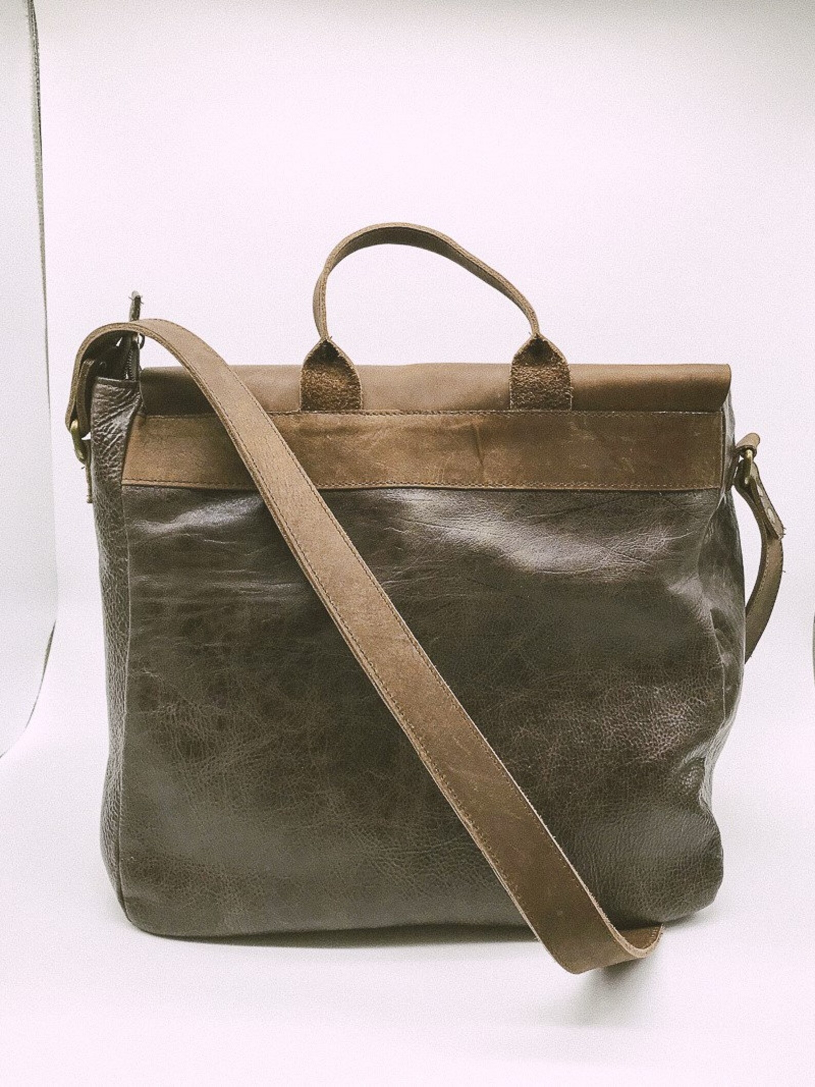 Leather Satchel Men Practical Messenger Bag Personalized - Etsy