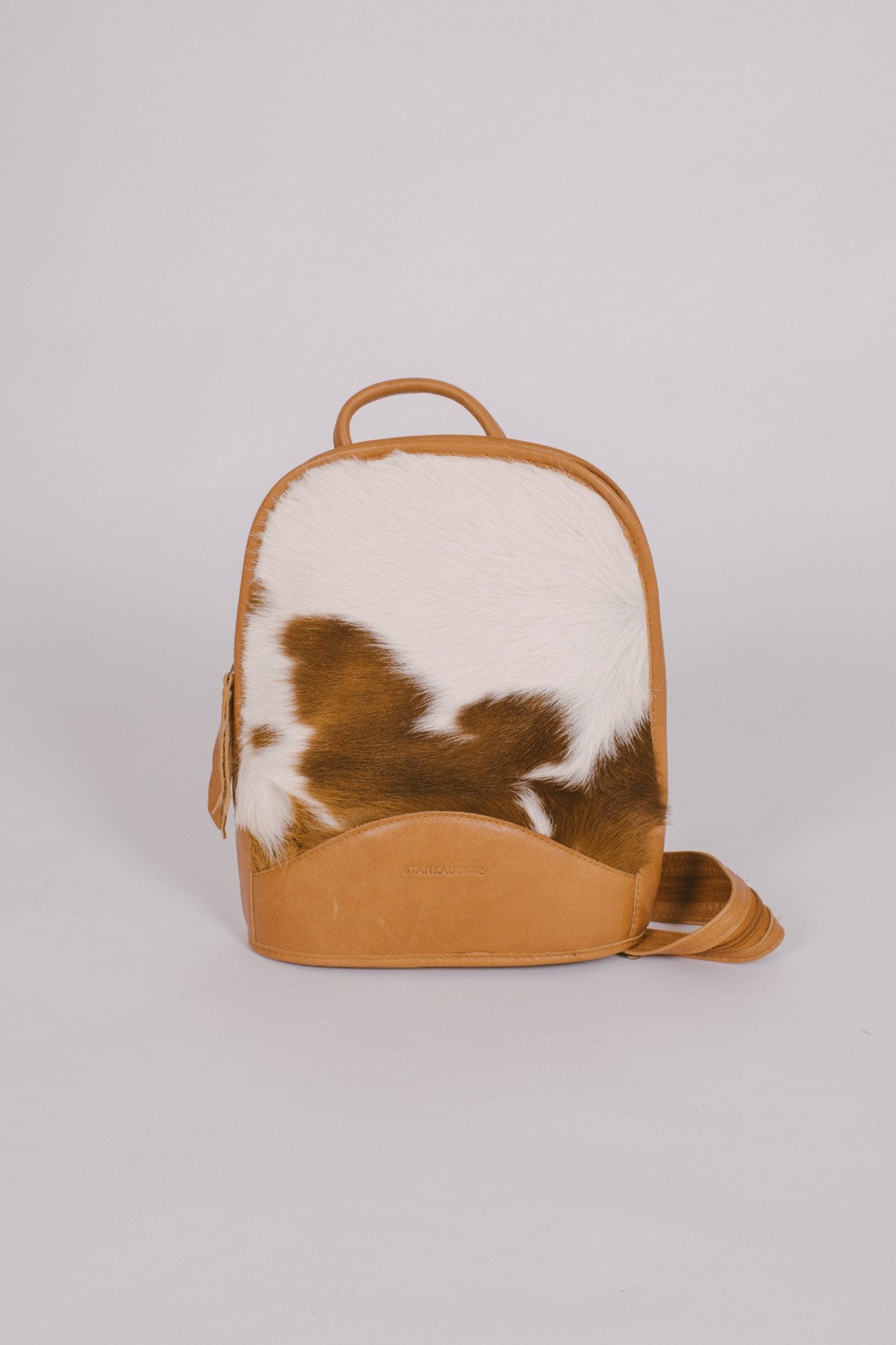 Cowhide Leather Backpack Purse Urban Bag Mini Fur Backpack - Etsy
