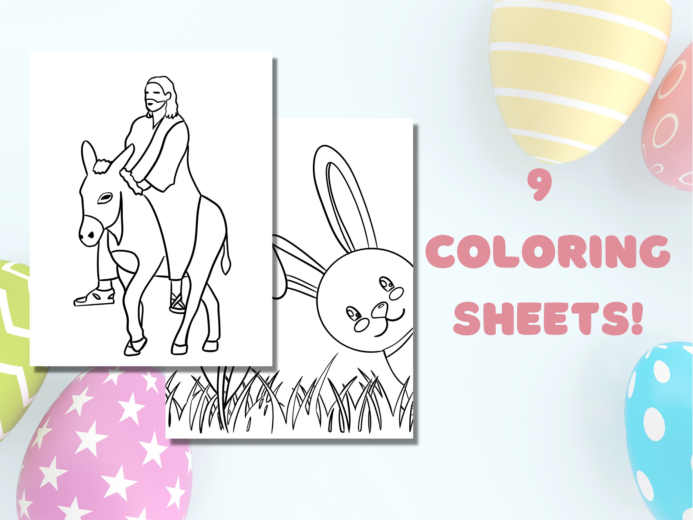 Easter Coloring Sheets for Kids Sunday School Printout Easter School ...