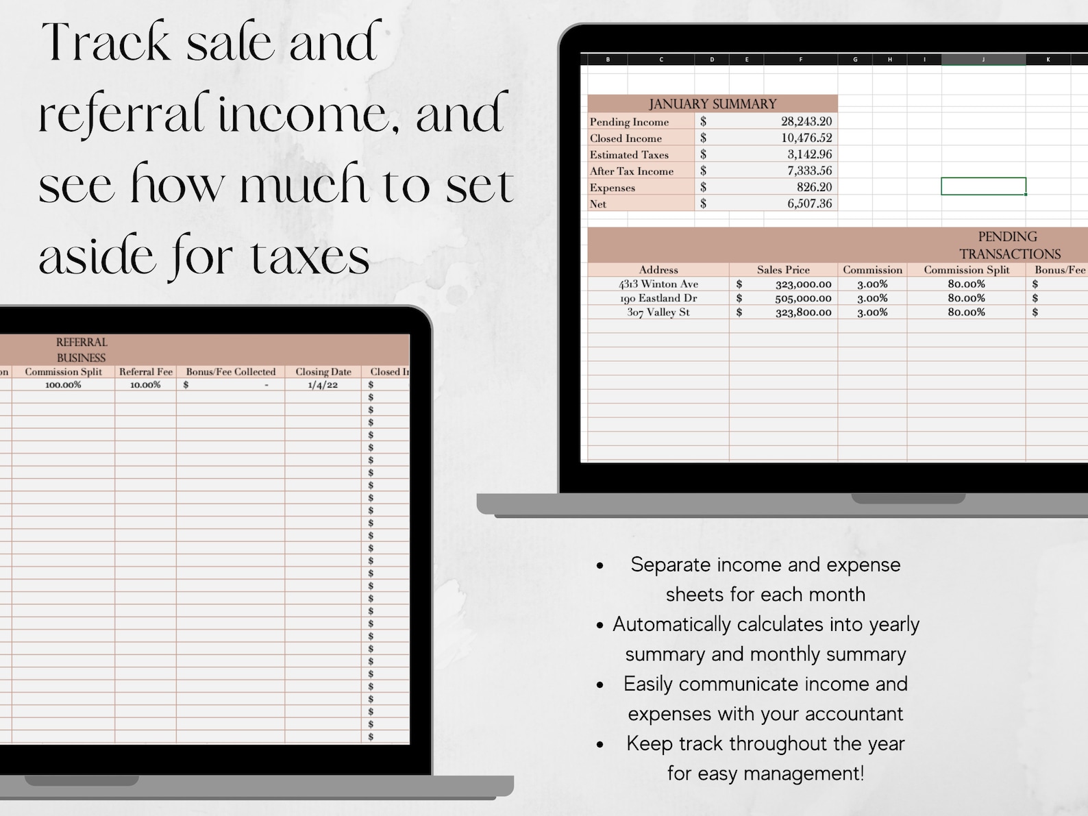 Income and Expense Tracker / Real Estate Agent Tax Prep / Realtor Taxes ...