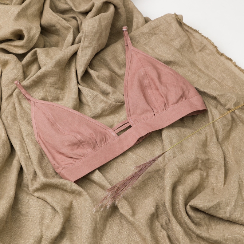 Organic Linen Bralette for Women Bra PINK - Etsy
