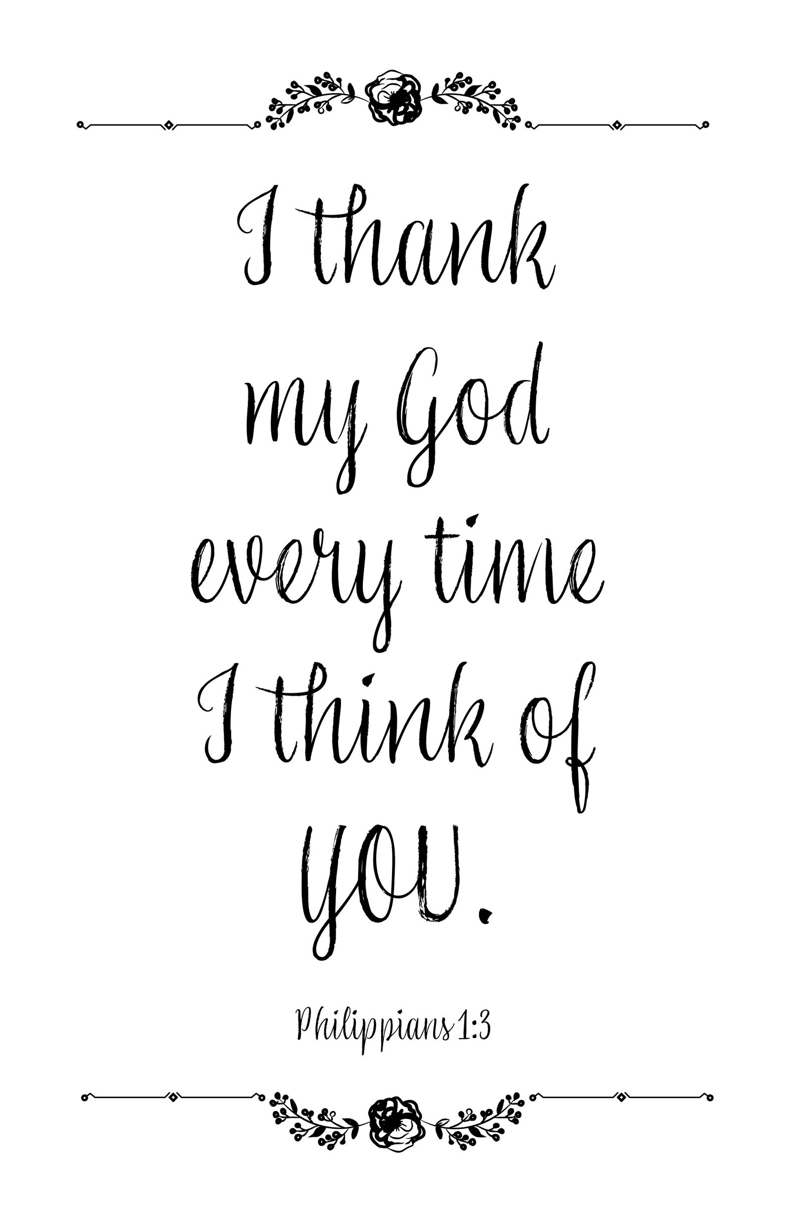I Thank My God Every Time I Think of You Biblical Wall Art ...