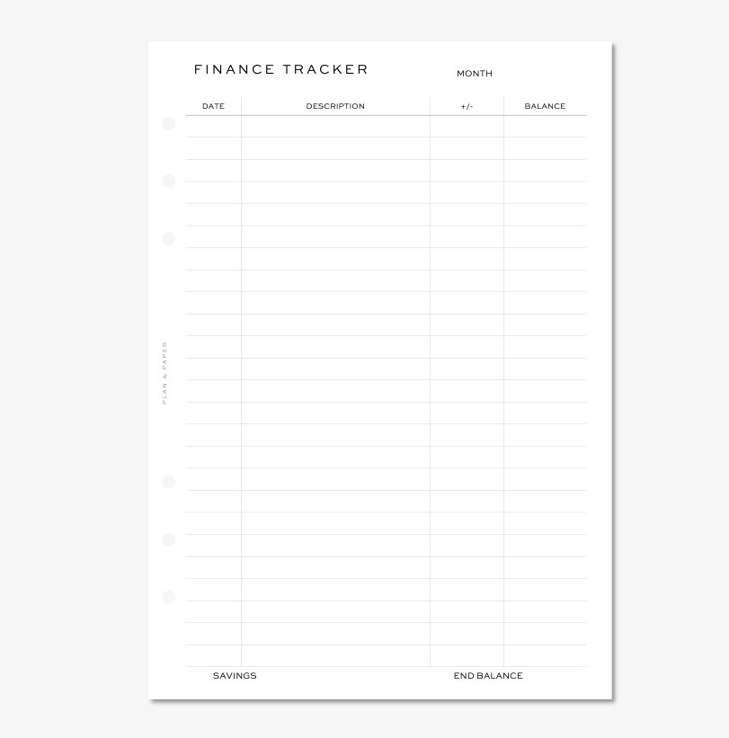 Printable Finance Tracker Pages for Planners Binders Agendas A5 ...