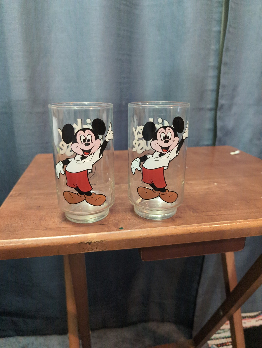 Set of Two Mickey Mouse Club Glasses - Mickey Mouse Collectible - Walt ...