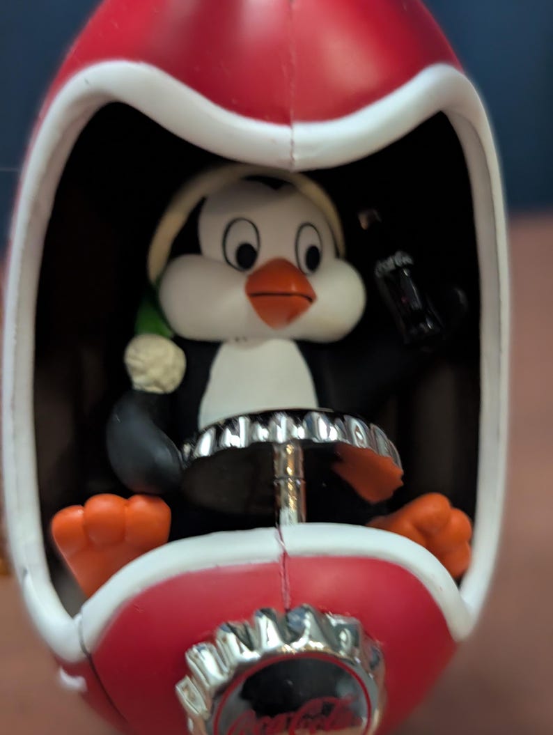 2000 Coca-cola Brand Ornament - Penguin Piloting Helicopter - 2000 ...