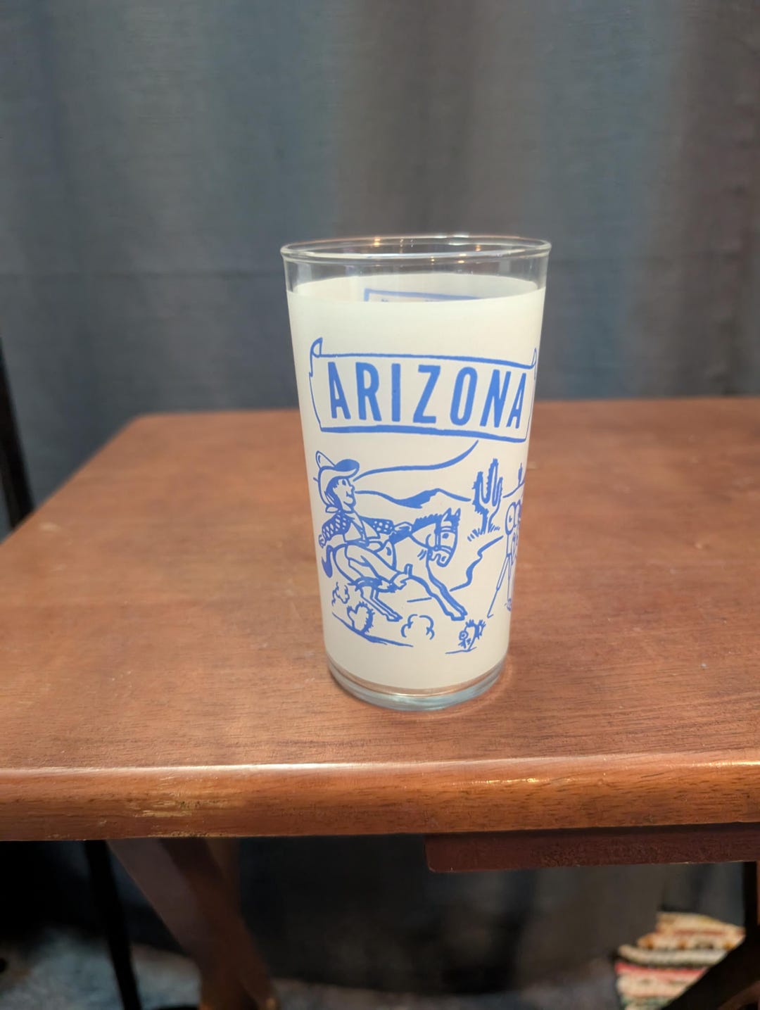 1960s Mid-century Hazel Atlas Frosted State Souvenir Tall Glass ...
