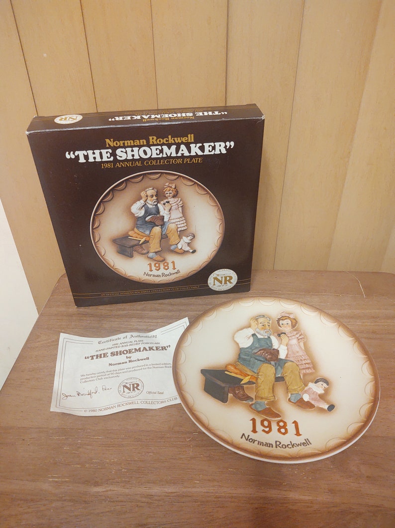 Norman Rockwell "the Shoemaker" - 1981 Annual Collectors Plate ...