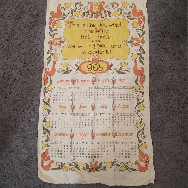 1965 Calendar - Etsy