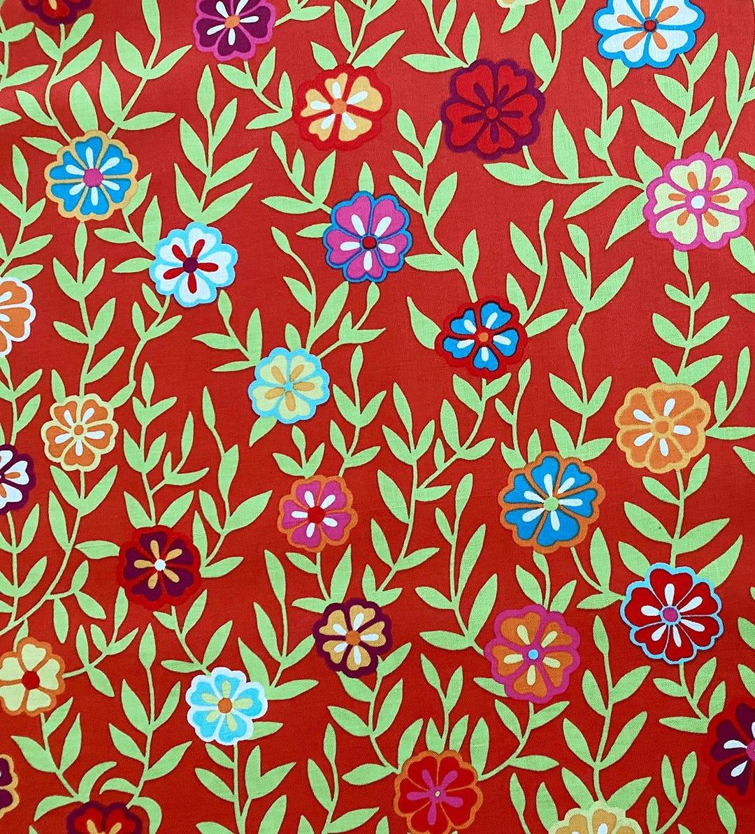 Busy Lizzy Red PWGP.175 by Kaffe Fassett for Free Spirit Fabrics **half ...