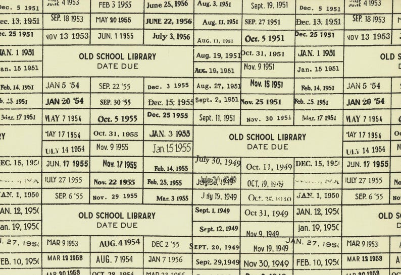 Parchment Library Card From Old School by J. Wecker-frisch for Riley ...