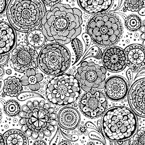 Packed Floral White 66200-199 Illusion by Joy Ting Charde for ...