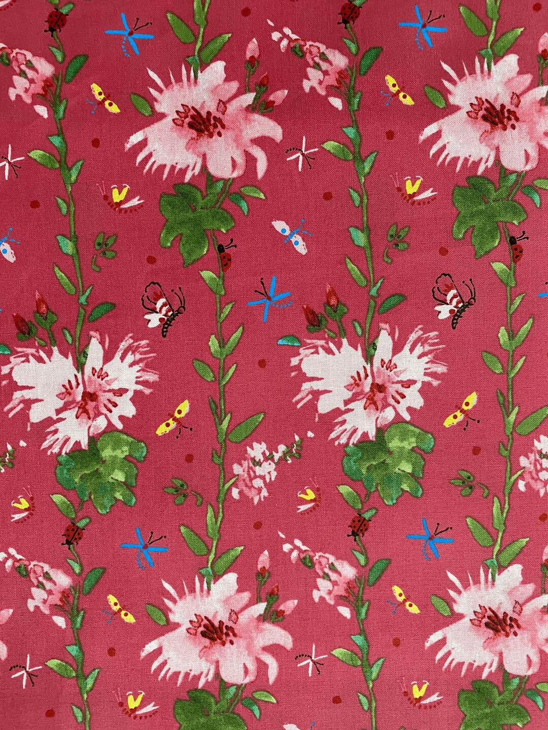 Flower Stripe Pink PWDF317 From Ladybird by Dena Designs for Freespirit ...