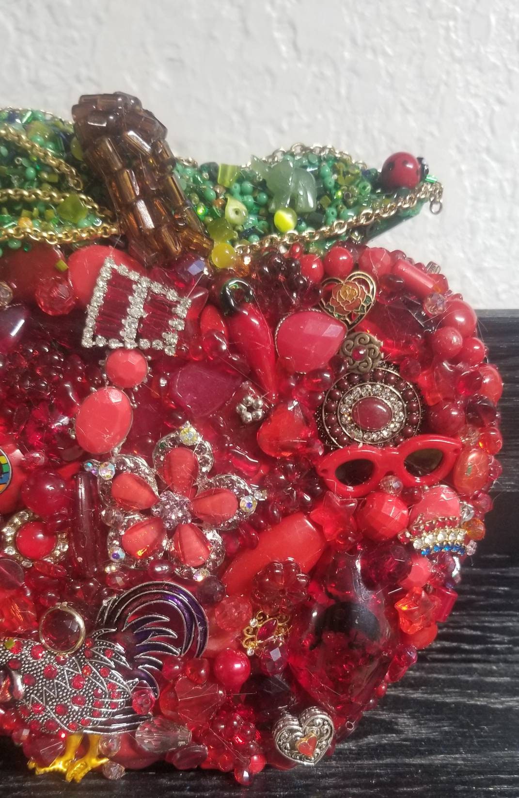 Jewelry Art Red Apple, Apple Home Decor, Teacher Gift, Fruit Decor ...