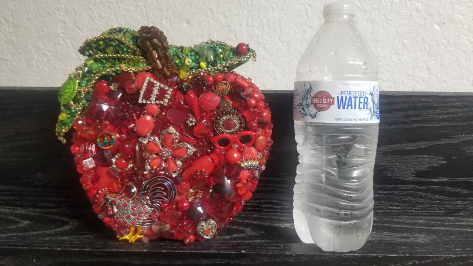 Jewelry Art Red Apple, Apple Home Decor, Teacher Gift, Fruit Decor ...