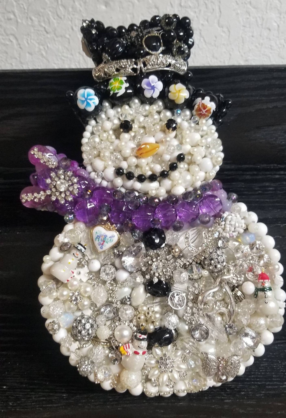 Christmas Snowman, Jewelry Art, Winter Home Decor, Christmas Wall ...