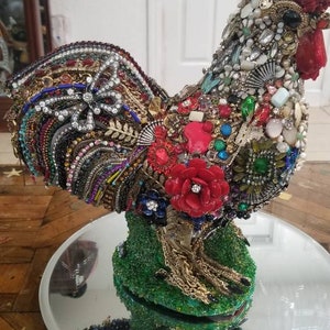 Vintage Jewelry Art Rooster Decor Upcycled Jewelry Rooster - Etsy