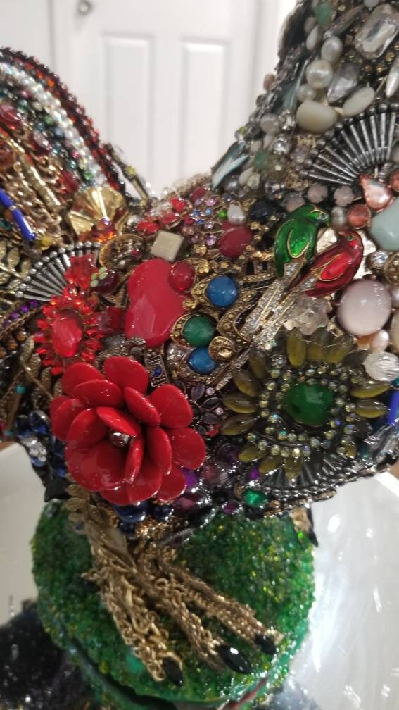 Vintage Jewelry Art Rooster Decor Upcycled Jewelry Rooster - Etsy