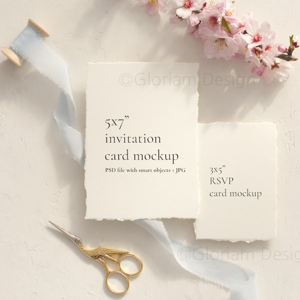 Deckled Edge Wedding Invitation - Etsy