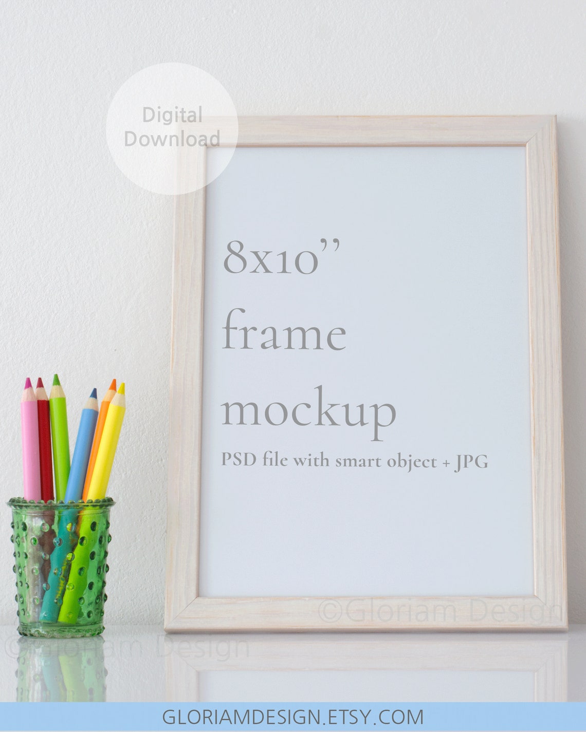 Natural Wood 8x10'' Blank Frame Mockup, Children Play Montessori ...