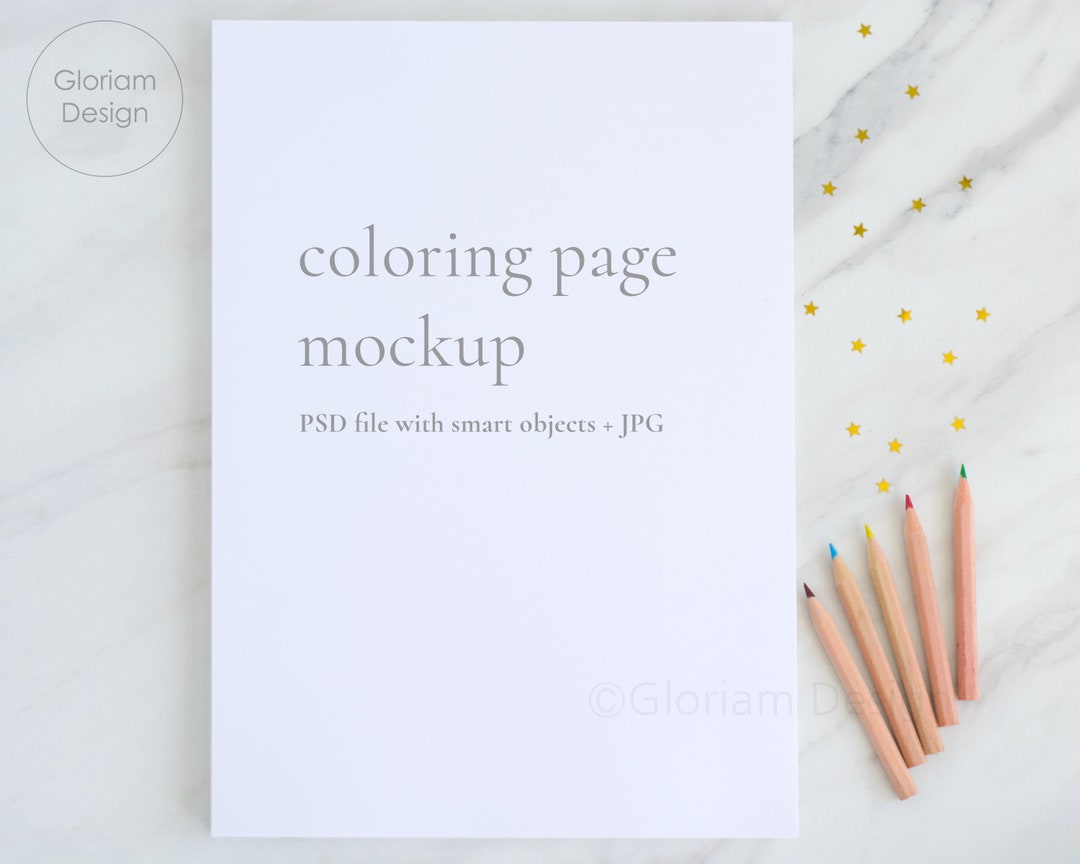 A4 Coloring Page Mockup, Blank Color Montessori Homeschool Activity Art ...
