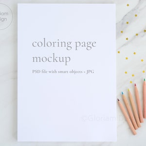 A4 Coloring Page Mockup, Blank Color Montessori Homeschool Activity Art ...