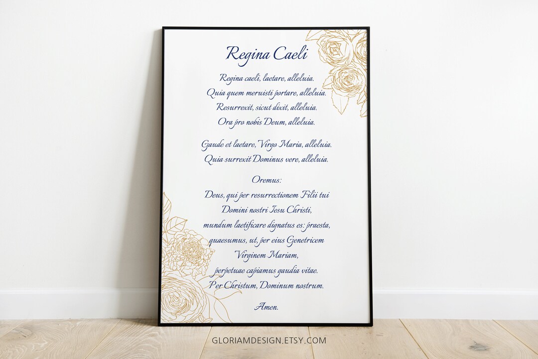 Regina Caeli, Laetare, Digital Printable, Christian Print, Mother Mary ...