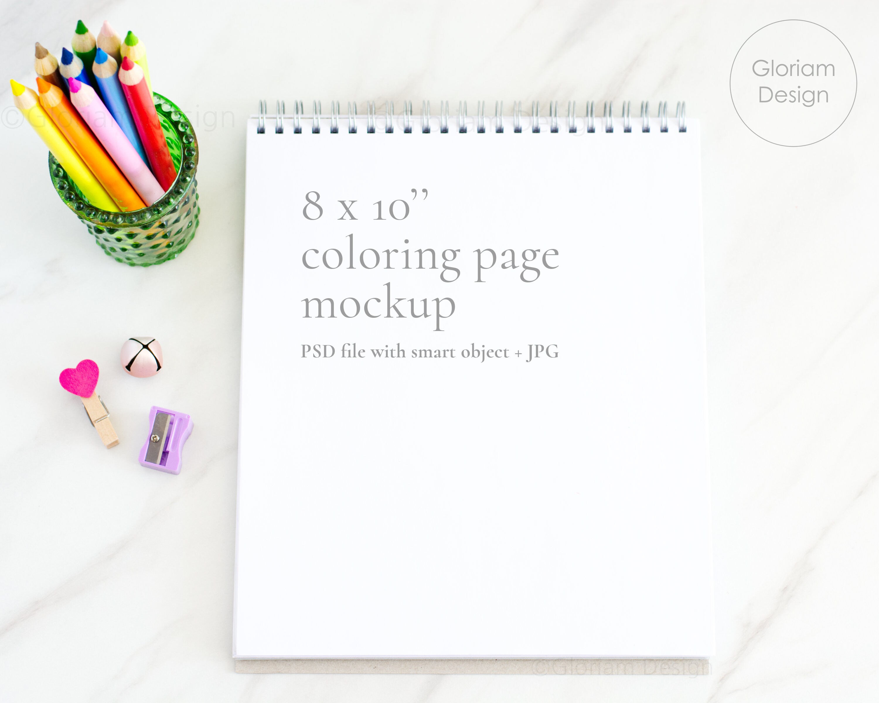 8x10 Coloring Page Mockup, Blank Color Montessori Homeschool Activity ...