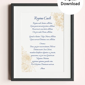 Regina Caeli, Laetare, Digital Printable, Christian Print, Mother Mary ...