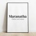 Maranatha - Come Lord Jesus Digital Printable, Bible Wall Art ...