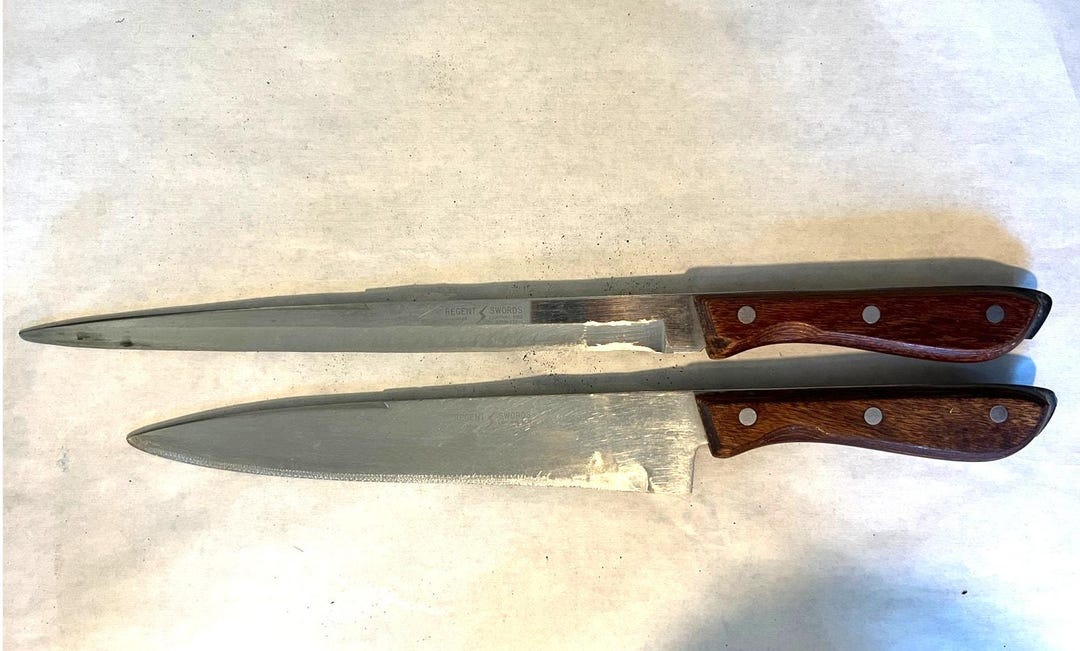 Regent Swords Lightning Edge Knife Pair - 8-1/2 & 10" Wood Handle Japan ...