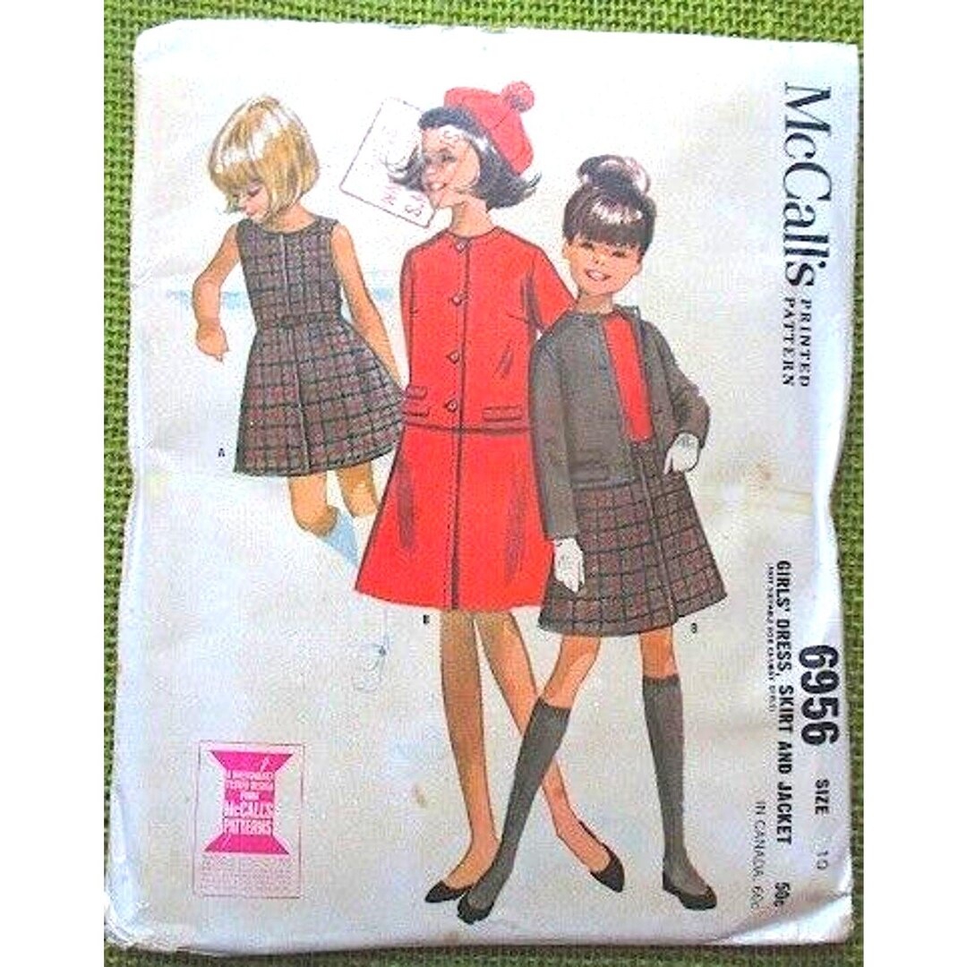 Vtg 1963 Mccalls Girls Pattern 6956 Size 10 Dress Skirt Jacket Uncut - Etsy