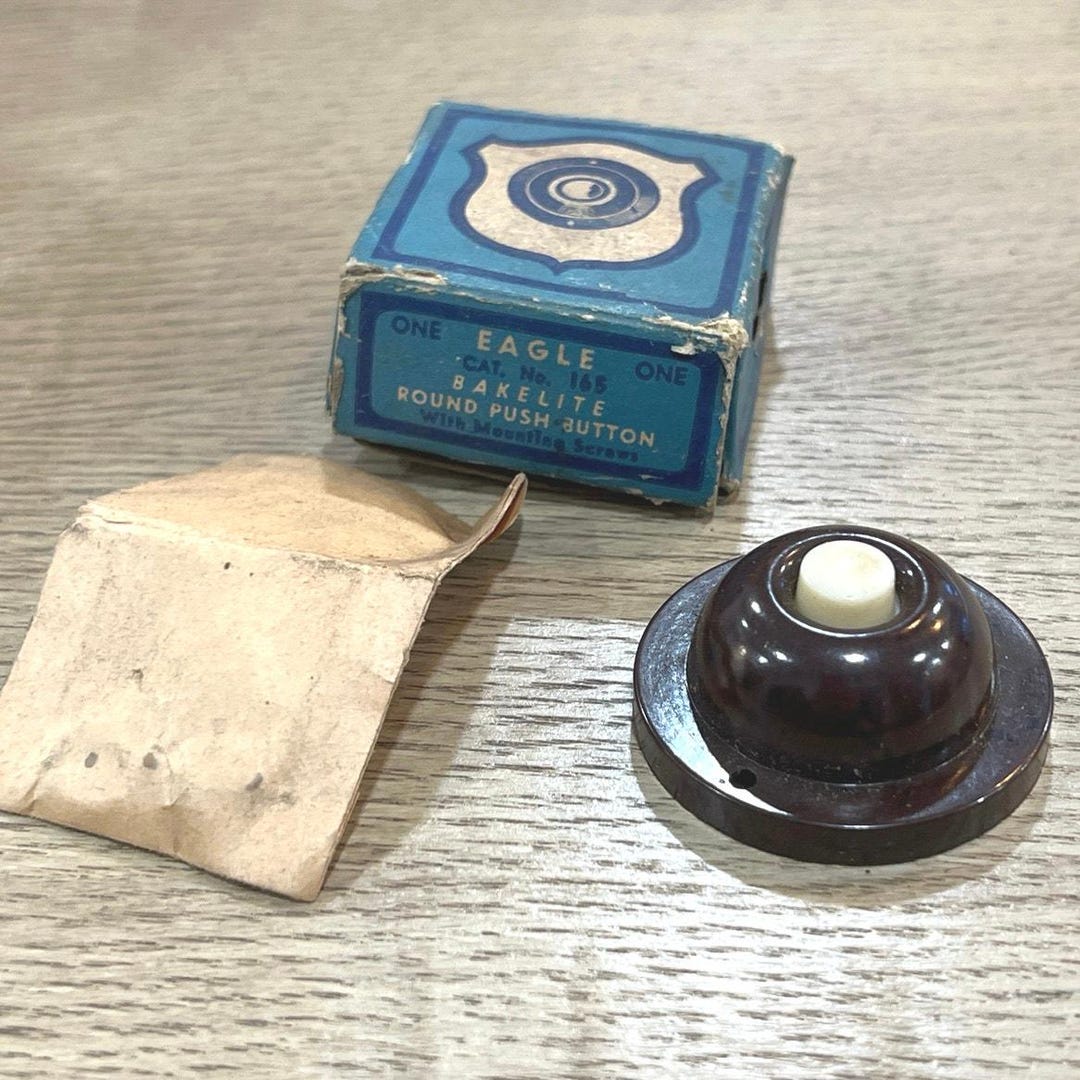 Vtg Eagle Bakelite Midget Push Button No 165 NOS in Box / Hardware - Etsy