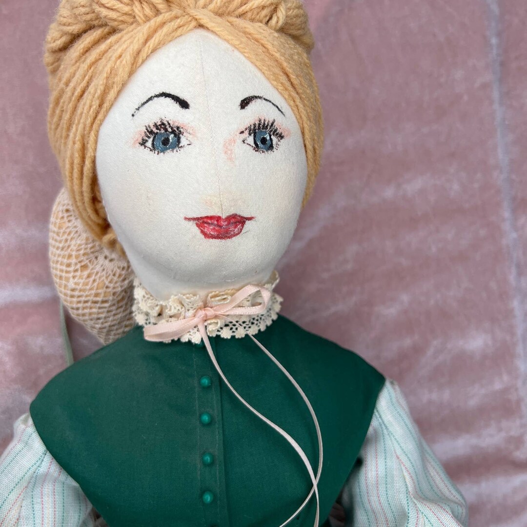 Vintage Cloth Folk Art Rag Doll Drawn Oil Painted Face 26 Long Large - Etsy