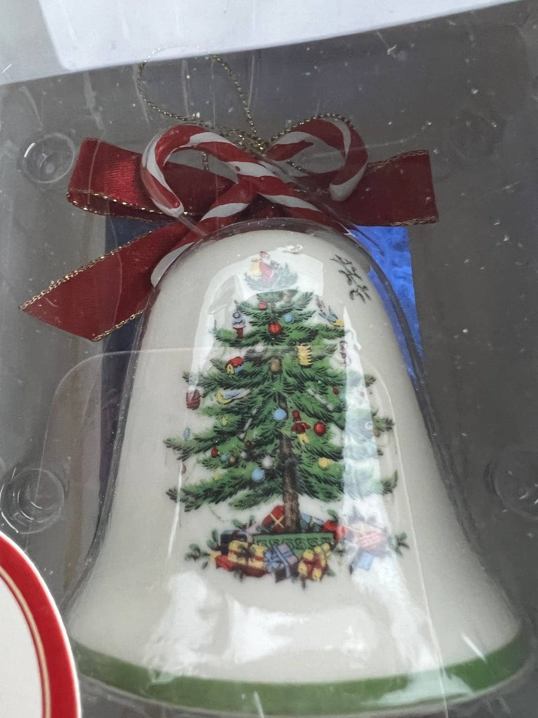Spode Bell Christmas Tree Ornament W/candy Cane on Top - Etsy