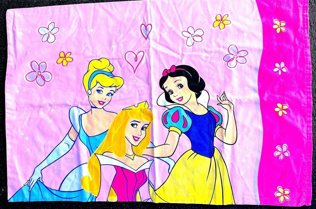 Vintage Disney Princess Pillowcase Cinderella Aurora Snow White - Etsy