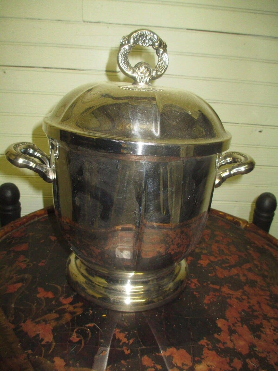Vintage Oneida Silverplate Thermos Lined Fluted Ice Bucket W/handles ...