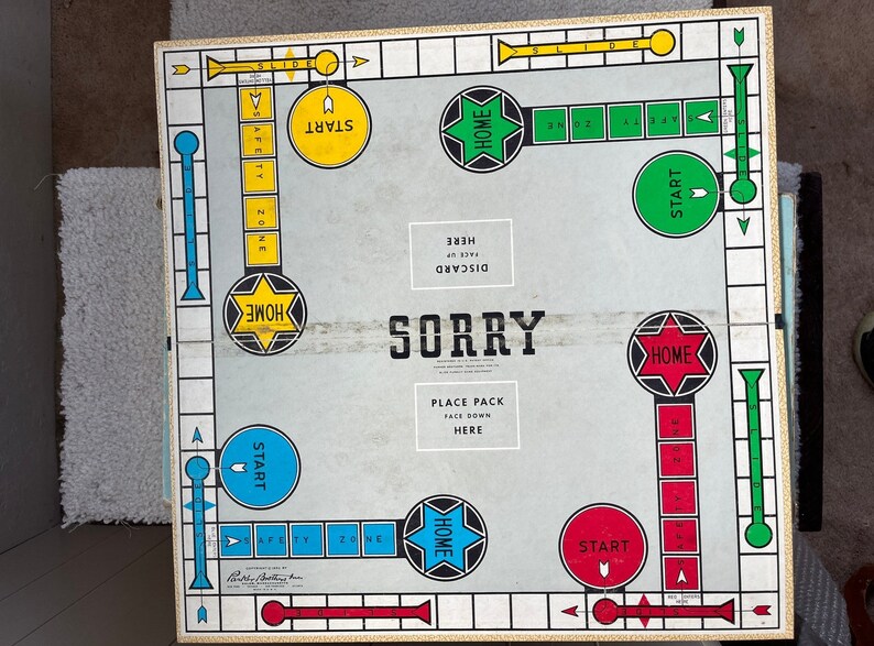 Vintage SORRY Board Game by Parker Brothers 1950s Complete - Etsy