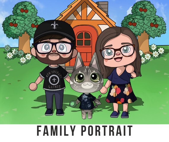 Animal Crossing Custom Family Portrait | Etsy