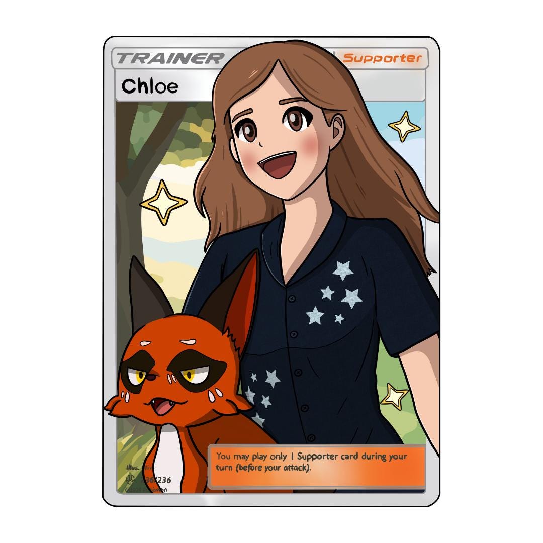 Pokemon Custom Illustration Full Trainer Art Card You as a Pokemon ...